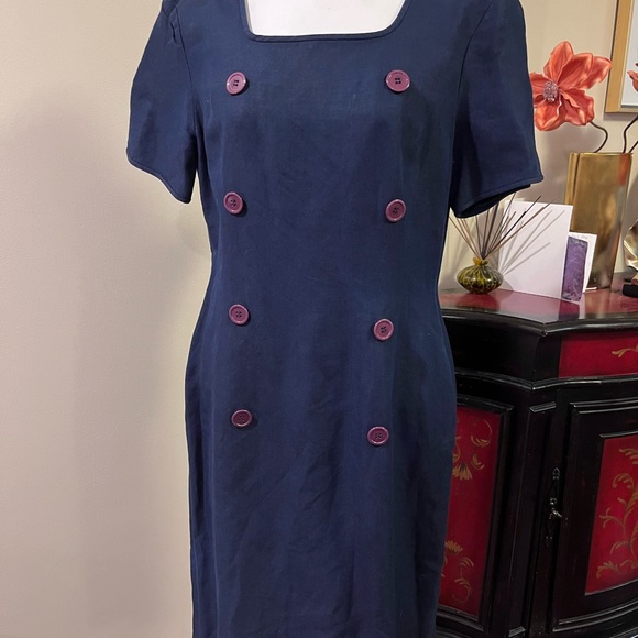 Brooks Brothers | Dresses | Navy Blue Brooks Brothers Sheath Button ...